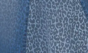 WASH LAB DENIM Selma Animal Print Denim Skirt