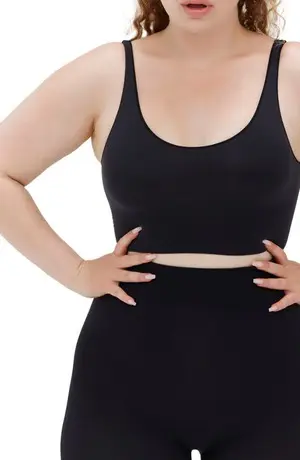 NOODY Noodyskin Seamless Body Smooth Scoop Neck Top Black