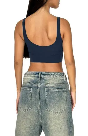 NOODY Noodyskin Seamless Body Smooth Scoop Neck Top - Midnight