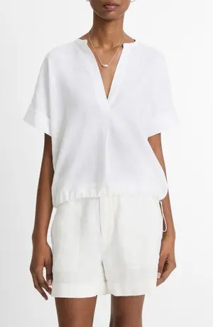 Vince Dolman Sleeve Linen Top