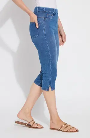 Lyssé Granada High-waist Capri Jeans - Mid Wash