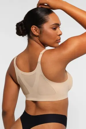SHAPELLX Wireless Front-hook Back Smooth Bra - Warm Sand
