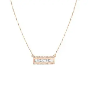 MAZIN JEWELS Baguette Bar Necklace - Rosegold