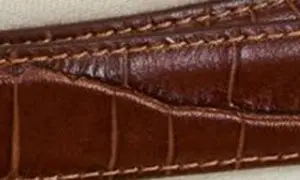 AUREUM No. 16 Crocodile Texture Leather Belt - Umber Croc/ Gold
