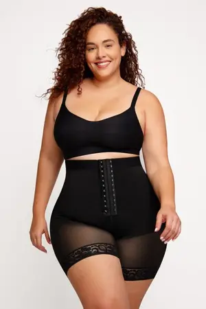 SHAPELLX Airslim 2-in-1 High-waisted Booty Lift Shaper Shorts - Jet Black