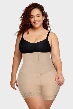 SHAPELLX Airslim 2-in-1 High-waisted Booty Lift Shaper Shorts - Warm Khaki