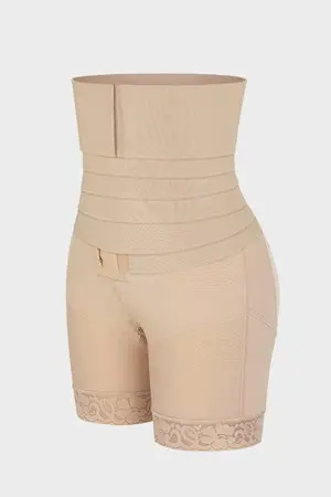 SHAPELLX Airslim 2-in-1 High-waisted Booty Lift Shaper Shorts - Warm Khaki