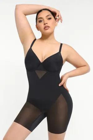 SHAPELLX Airslim Full Coverage Seamless Shaping Bodysuit - Classic Black