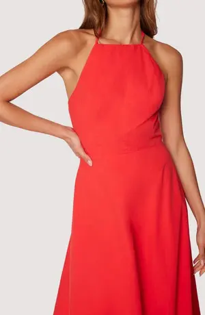 LOST + WANDER Halter Neck Bubble Hem Midi Dress