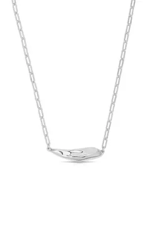 Ettika Metallic Flow Pendant Necklace - Silver