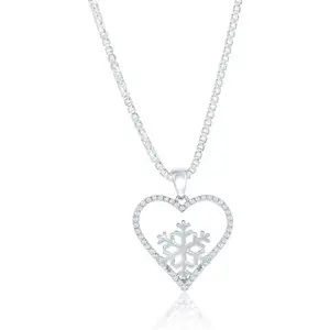 DONATELLO GIAN Snowflake Heart Pendant Necklace - Silver