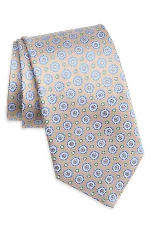 David Donahue Patterned Silk Tie - Dune