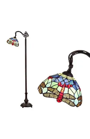 JONATHAN Y Dragonfly Tiffany-style 60" Arched Led Floor Lamp
