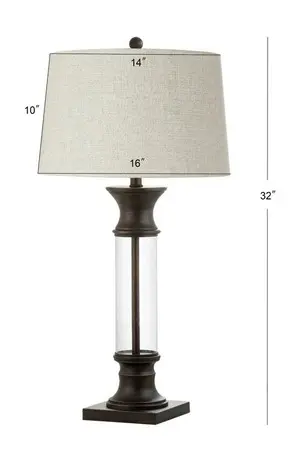 JONATHAN Y Hunter 32" Metal/glass Led Table Lamp - Bronze/clear