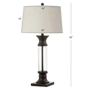 JONATHAN Y Hunter 32" Metal/glass Led Table Lamp - Bronze/clear