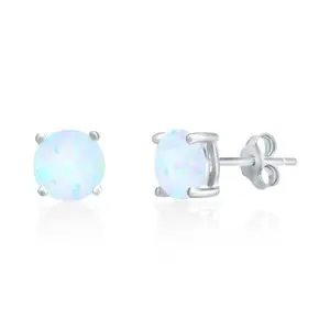 DONATELLO GIAN Name' Sterling Silver Opal Stud Earrings - White