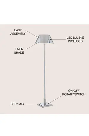 JONATHAN Y Roxy 60" Metal Led Floor Lamp - Chrome