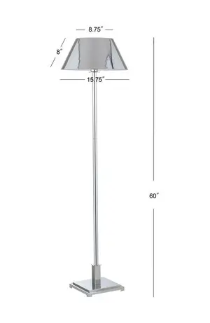 JONATHAN Y Roxy 60" Metal Led Floor Lamp - Chrome
