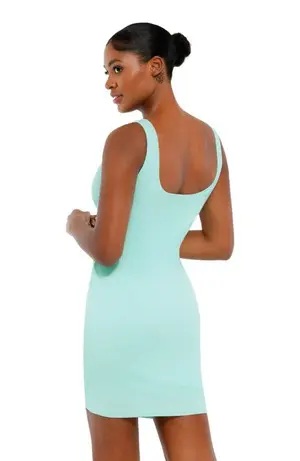 POPILUSH Shapewear Modal Sculpting Mini Dress - Light Blue