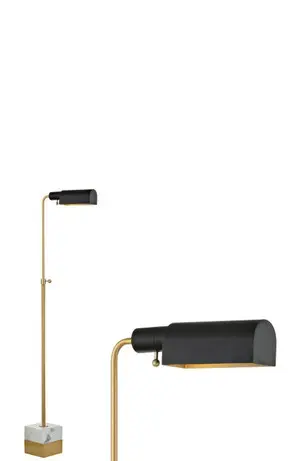 JONATHAN Y Iva 56.5" Adjustable Brass Library Led Floor Lamp