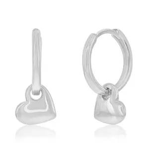 DONATELLO GIAN Name' Sterling Heart Huggie Earrings - Silver