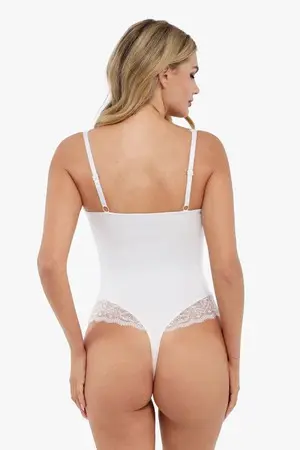 POPILUSH Sculpting Lace Bodysuit - Pearl White