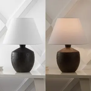 JONATHAN Y Myron 18" Minimalist Scandinavian Concrete Effect Resin/iron Led Table Lamp - Black