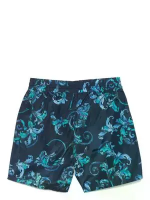 Versace Barocco-print Swim Short - Blue