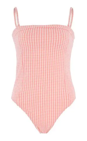 JUILLET Gingham One-piece Swimsuit - Pink
