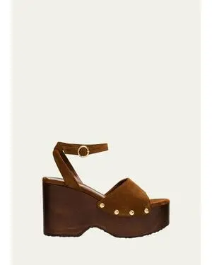 GIANVITO ROSSI Suede Ankle-strap Platform Sandals - Texas