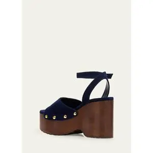 GIANVITO ROSSI Suede Ankle-strap Platform Sandals