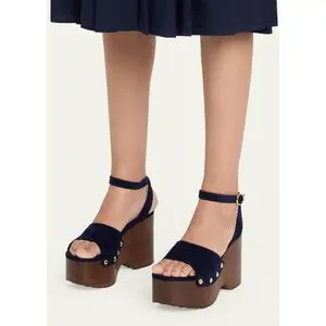GIANVITO ROSSI Suede Ankle-strap Platform Sandals
