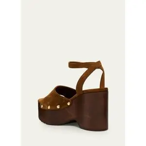 GIANVITO ROSSI Suede Ankle-strap Platform Sandals