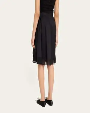 3.1 Phillip Lim Flounce Chiffon-hem Midi Skirt