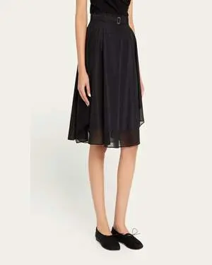 3.1 Phillip Lim Flounce Chiffon-hem Midi Skirt