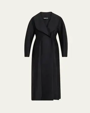 ASHLYN ASHLYN Aislinn Wool Silk Coat Dress - Black