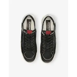 GOLDEN GOOSE Stardan Mesh And Leather Low-top Trainers - Silver Com