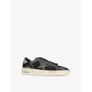 GOLDEN GOOSE Stardan Mesh And Leather Low-top Trainers - Silver Com
