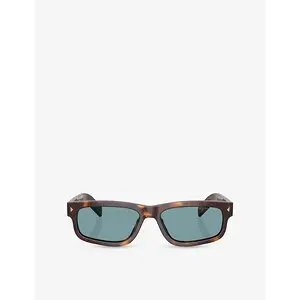 Prada Pr B11s Rectangle-frame Sunglasses - Brown