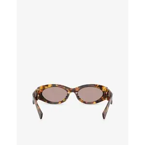 Miu Miu 11ws Oval-shape Sunglasses - Brown