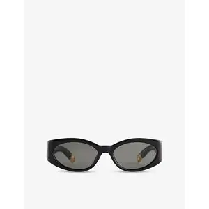 Jacquemus Jac4c1sun Oval-frame Sunglasses - Black