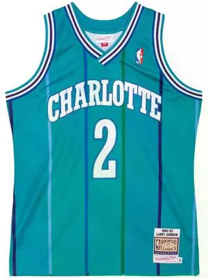Mitchell & Ness Nba Charlotte Hornets 92 Larry Johnson Authentic Road Jersey - Blue