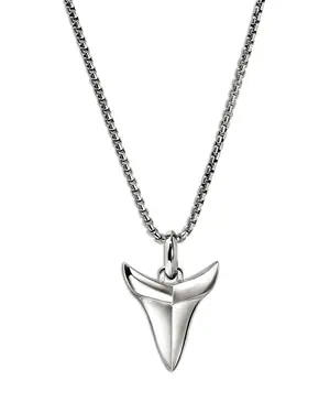 John Hardy Modern Talisman Diamond Shark Tooth Pendant Necklace