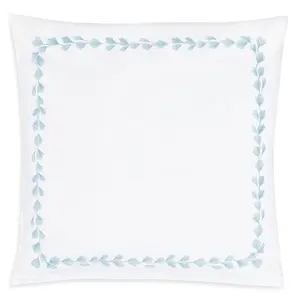CHRISTIAN FISCHBACHER Foglia Embroidered Sateen Sham, Euro - Blue