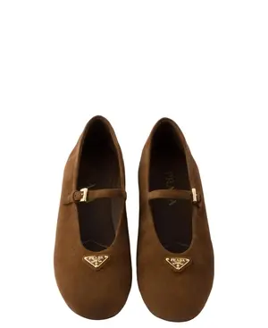 Prada Suede Ballerinas - Dark Brown