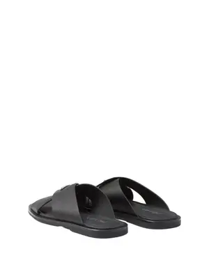 Prada Saffiano Leather Crisscross Slides