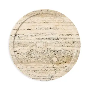 BLUE PHEASANT Laura Travertine Lazy Susan - Silver