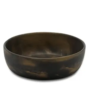 BLUE PHEASANT Hugo Black And Gold Swirled Small Resin Serving Bowl, Set Of 2 - No Color