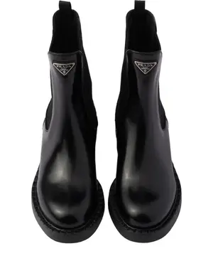Prada Brushed Leather Chelsea Boots
