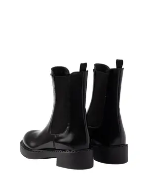 Prada Brushed Leather Chelsea Boots